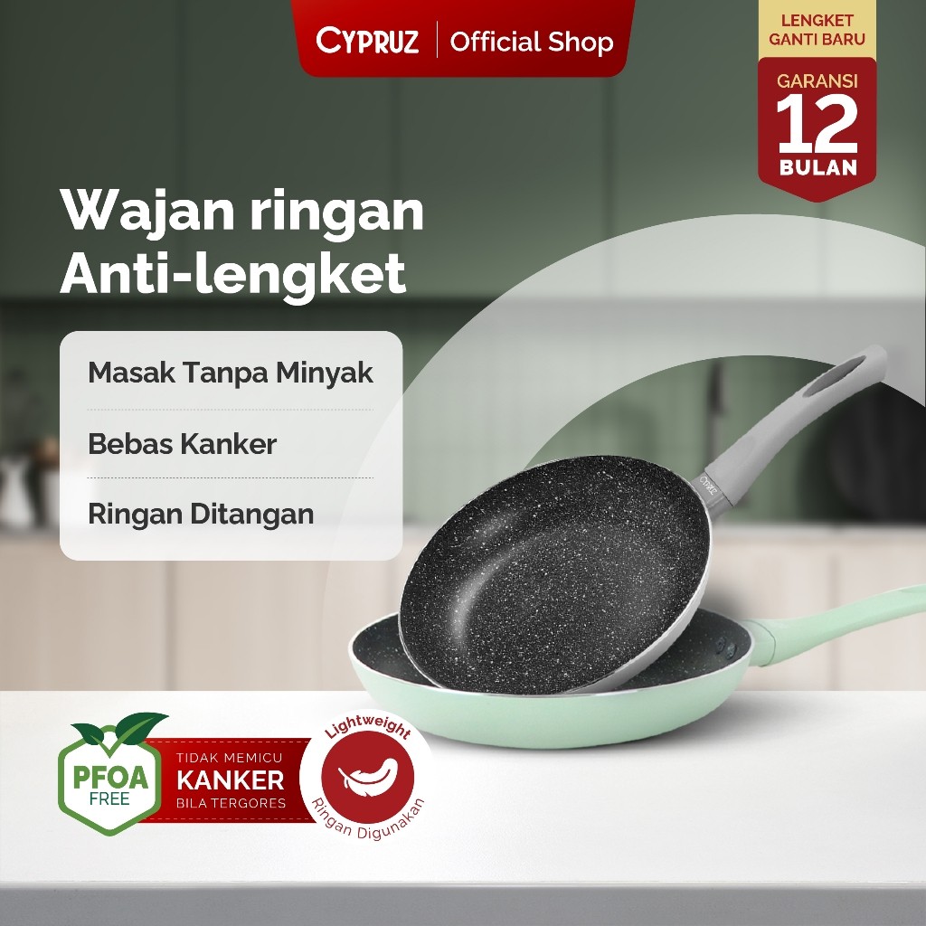 Jual SUG53 Cypruz Wajan Penggorengan Anti Lengket Fry Pan Featherlight Series | Shopee Indonesia