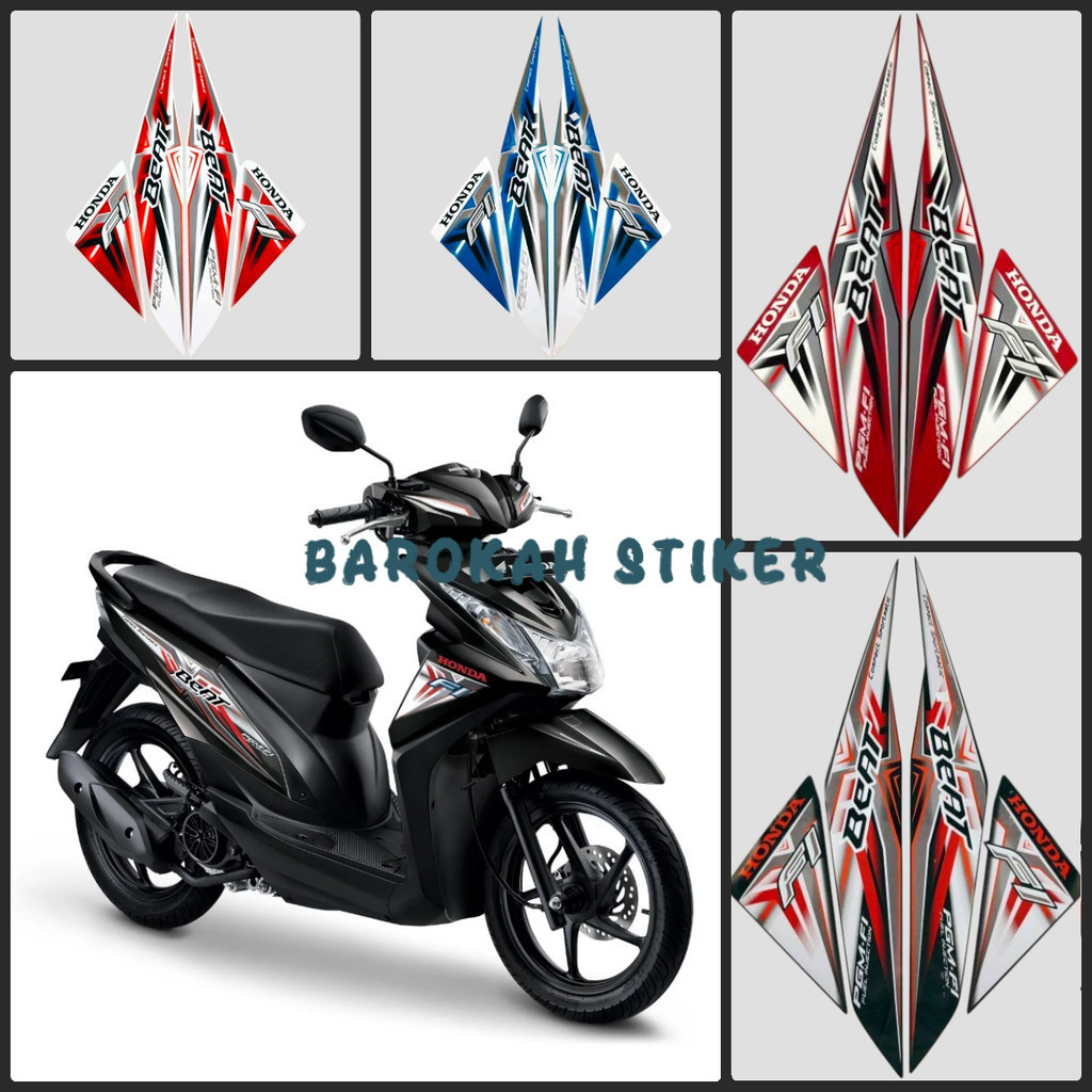 Jual Striping stiker polet motor honda beat fi 2015 hitam stiker list ...