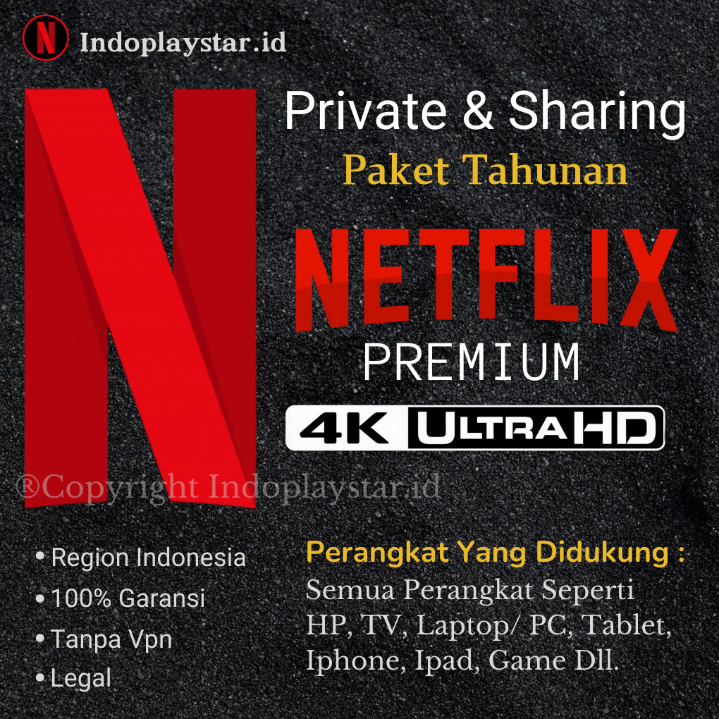 Jual Netflik Akun Netflix Premium Netflixx Sharing Netflixxx Private 1 Tahun Resolusi 4K UHD ...