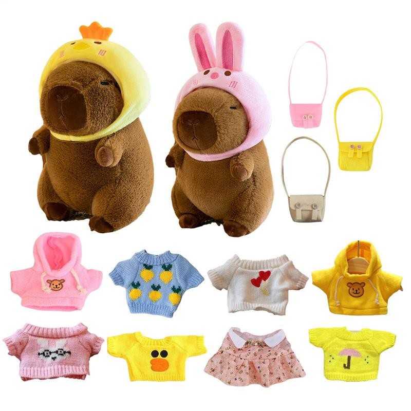 Jual 9 Inch Dress Up Capybara Plush Doll with Clothes and Accessories ...