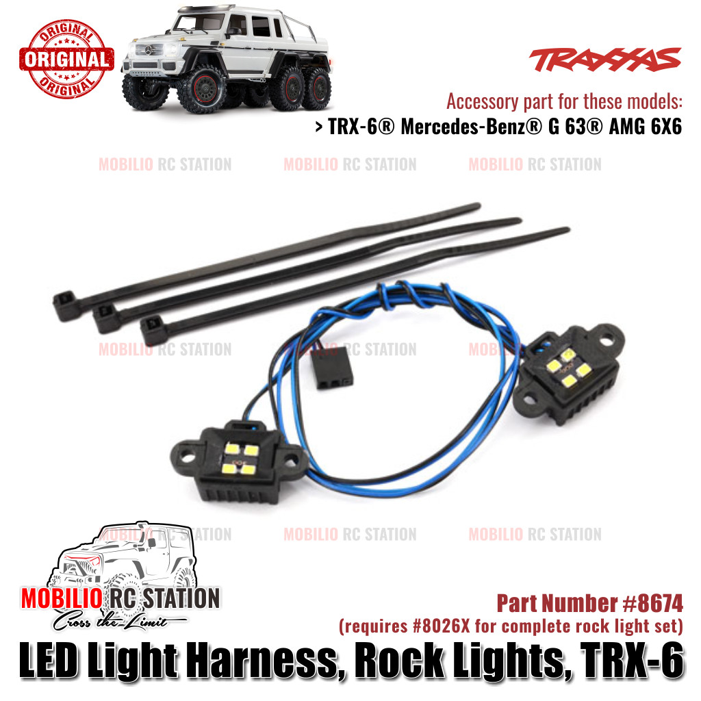 Jual Traxxas Part #8897 LED Light Harness Rock Lights TRX-6 Requires ...