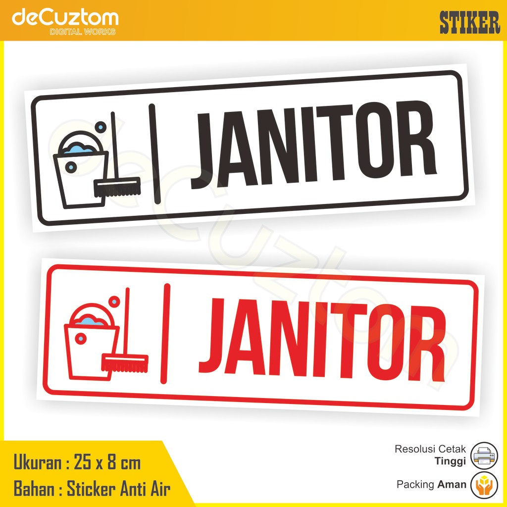 Jual Sticker Penanda Ruang Janitor Stiker Ruang Kebersihan Gedung ...