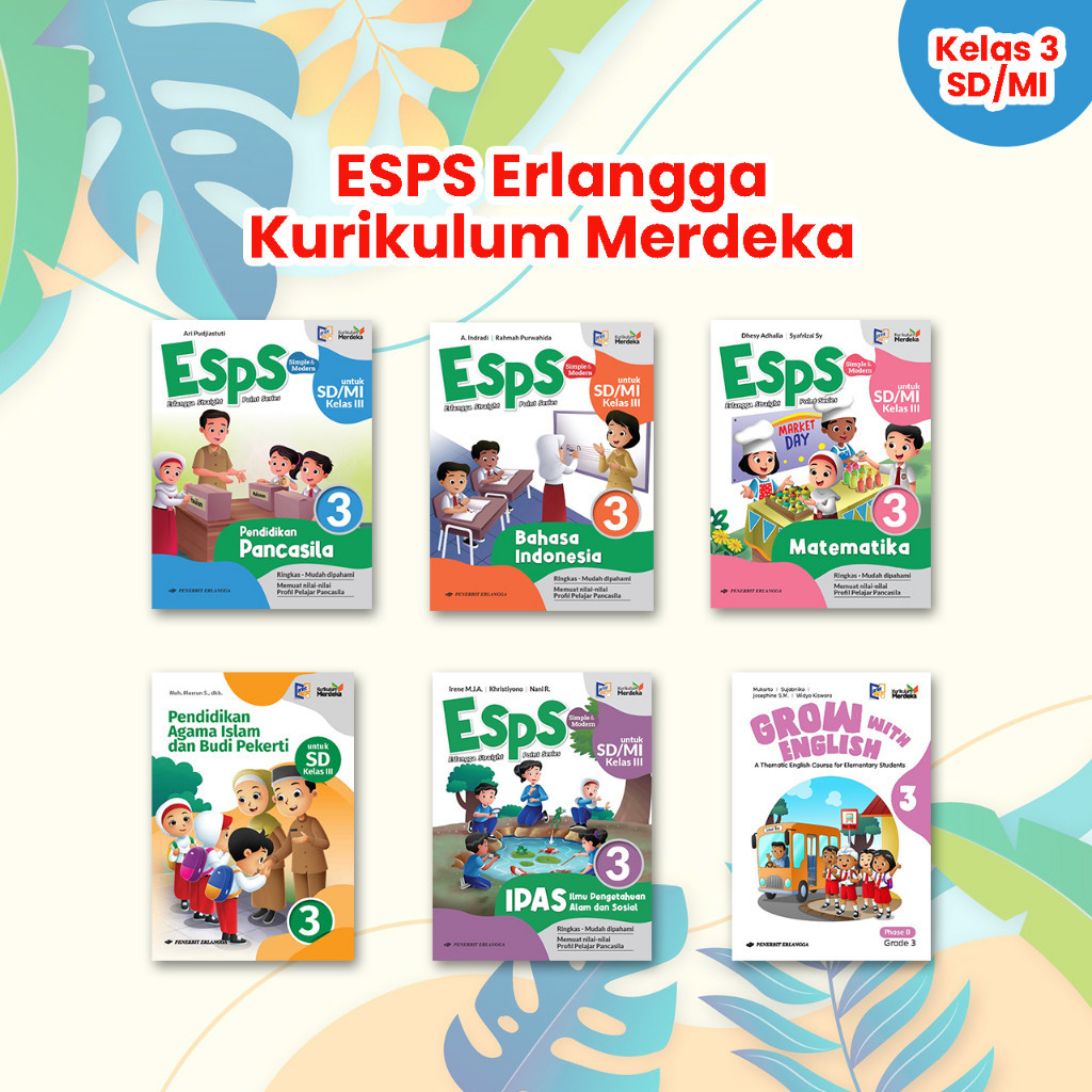 Jual Buku Seri ESPS SD Kelas 3 Kurikulum Merdeka - Matematika IPAS Indonesia English - Erlangga ...