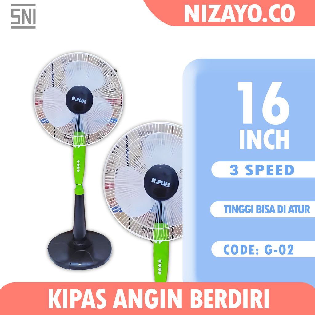 Jual FREE ONGKIR STAND FAN NATIONAL PLUS 16 INCH (NPLUS) KAWAT TEMBAGA ...