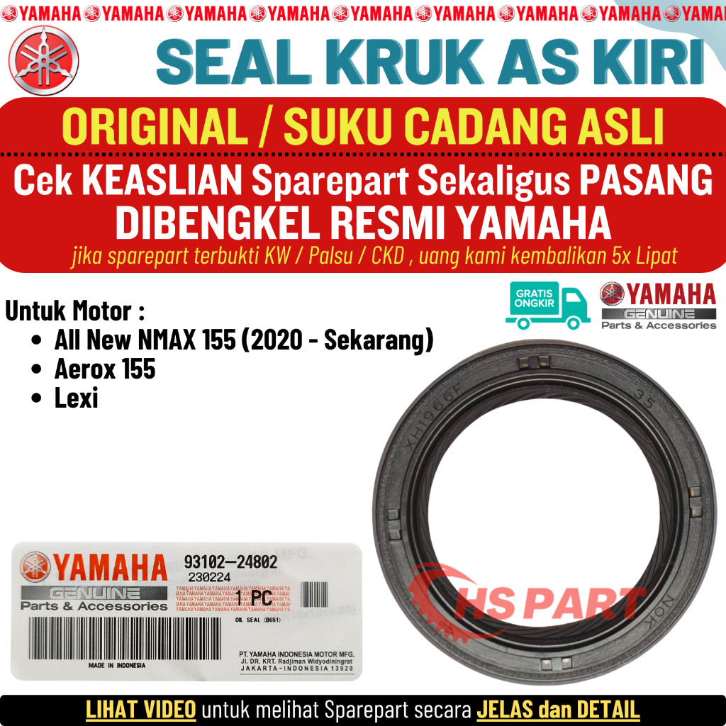 Jual Seal Kruk AS Kiri Nmax New Aerox 155 Old New Lexi Original Yamaha 100% | Shopee Indonesia