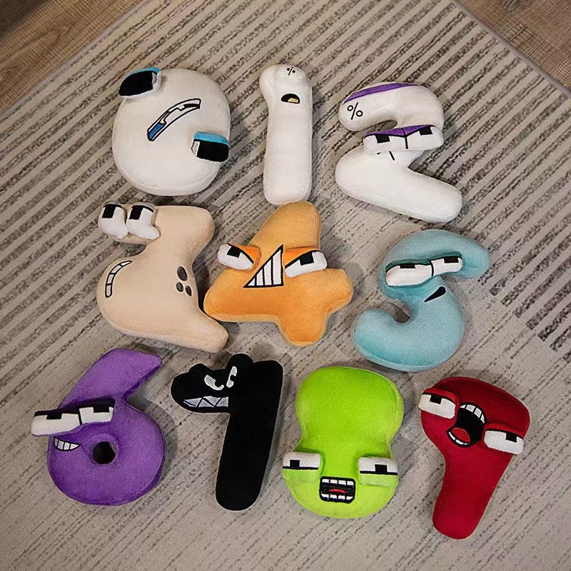 Jual 10pcs Alphabet Lore Plush Toys 0-9 Number Stuffed Animal Dolls ...