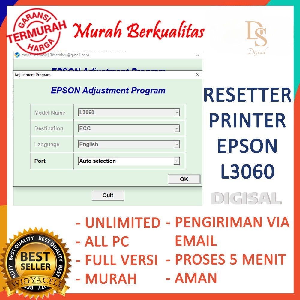 Jual SOFTWARE RESETTER / RESET / RESETER PRINTER EPSON L3060 UNLIMITED ALL PC FULL VERSION ...