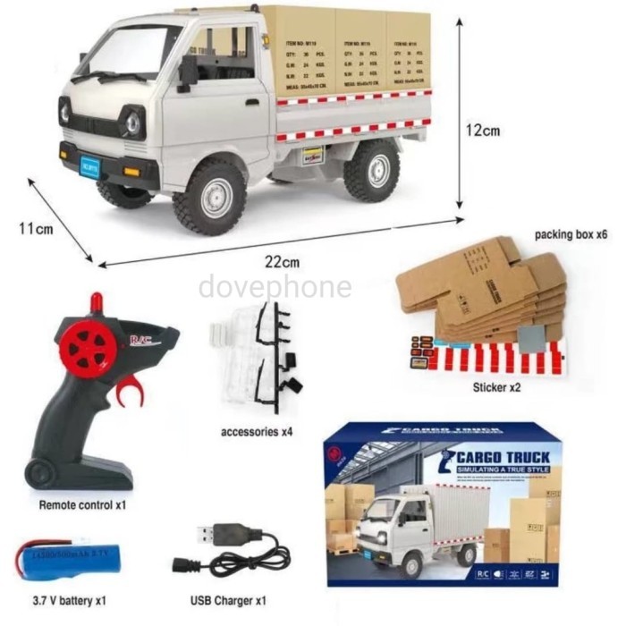 Jual MAINAN MOBIL RC REMOTE KONTROL CARGO TRUK SUZUKI CARRY PICK UP BOX ...