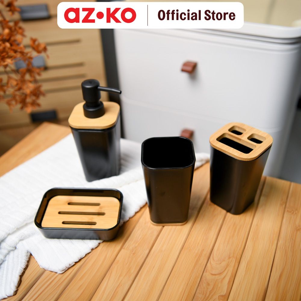 Jual AZKO Stora Set 4 Pcs Perlengkapan Kamar Mandi Ps - Hitam | Shopee ...