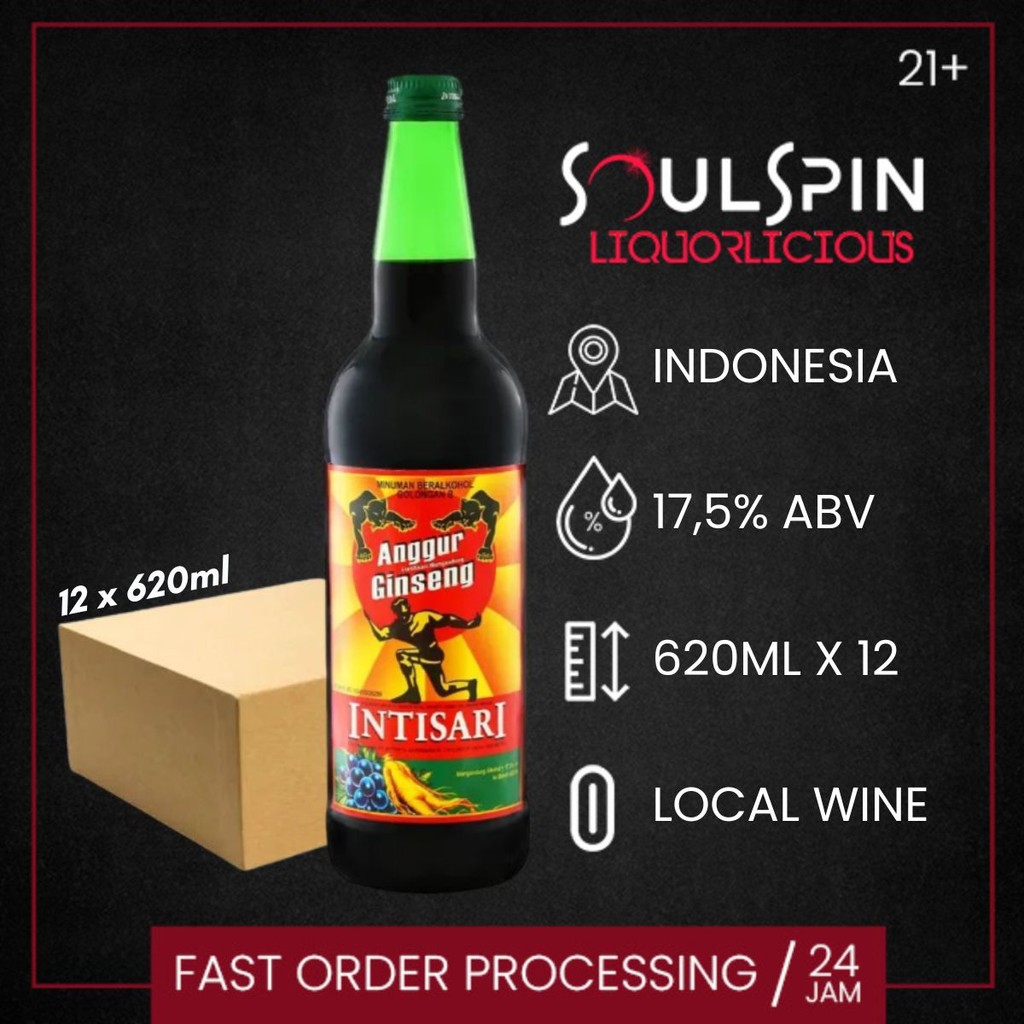 Jual Anggur Ginseng Intisari Orang Tua 620ml [ Dus isi 12 Botol ...