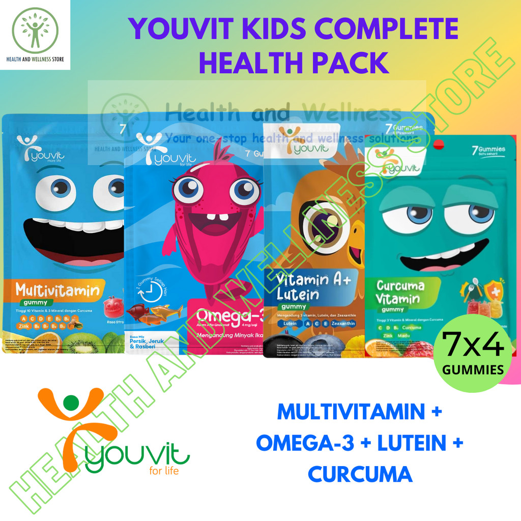 Jual Youvit Anak Lengkap Multivitamin Omega-3 Vitamin A Lutein Curcuma ...