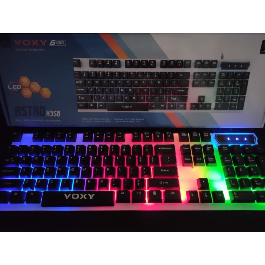Jual Keyboard Gaming Voxy K358 LED RGB Keyboard Kabel Keyboard Mechanical SSKACC-KOMPUTER ...