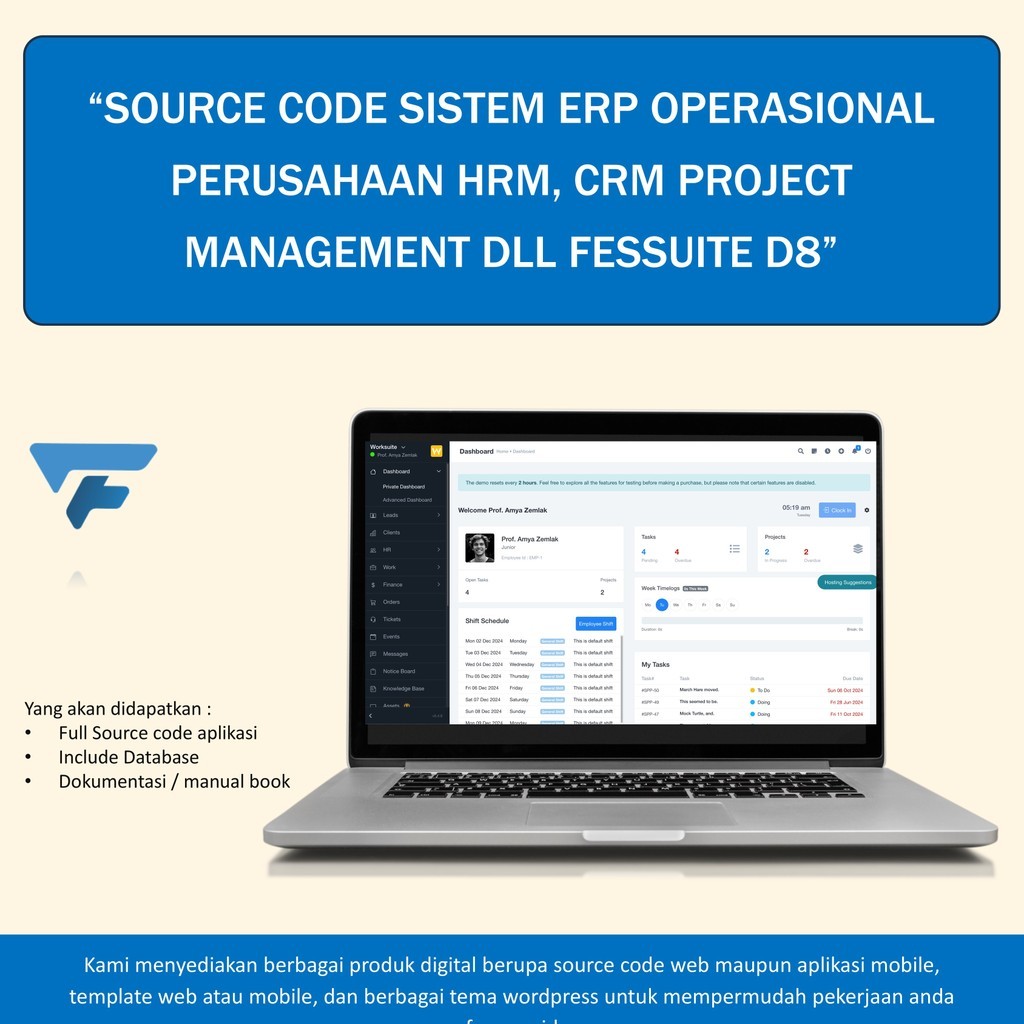 Jual SOURCE CODE SISTEM ERP OPERASIONAL PERUSAHAAN HRM, CRM PROJECT MANAGEMENT DLL FESSUITE D8 ...