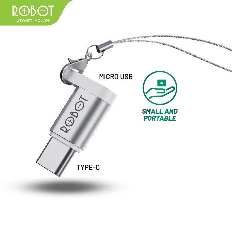 Jual JA OTG02 OTG ROBOT ADAPTER TYPE C TO MICRO USB SMALL & PORTABLE ...