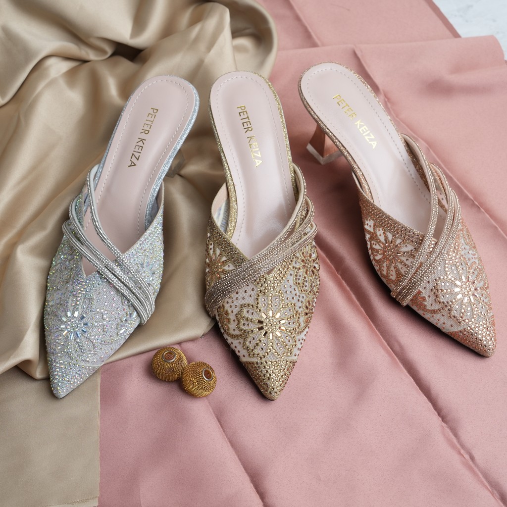 Jual Peter Keiza Sandal Pesta Wanita Bustong dengan Aksesoris Permata ...