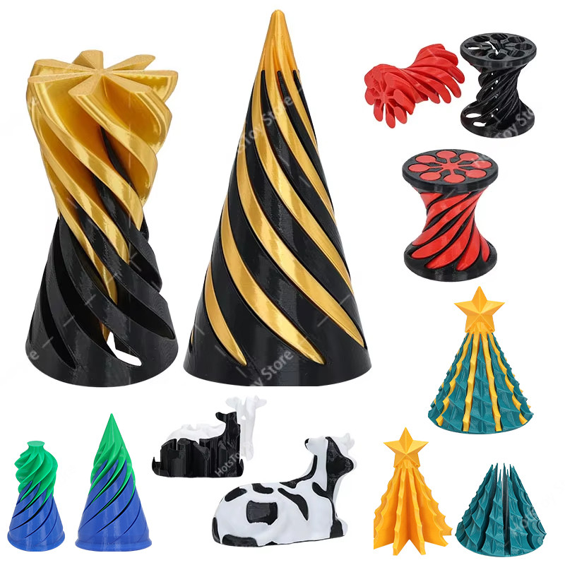 Jual 3D Printed Spiral Cone Toy Impossible Pyramid Christmas Tree ...