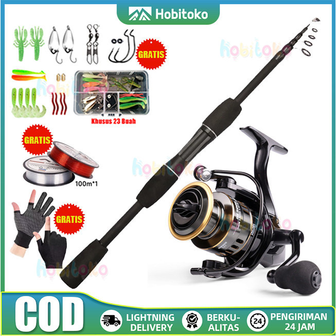 Jual 【Beli 1 Gratis 4】Joran Pancing Pancing Set 1.6M-2.4M EVA Handle Joran Bc Joran Pancing Set ...