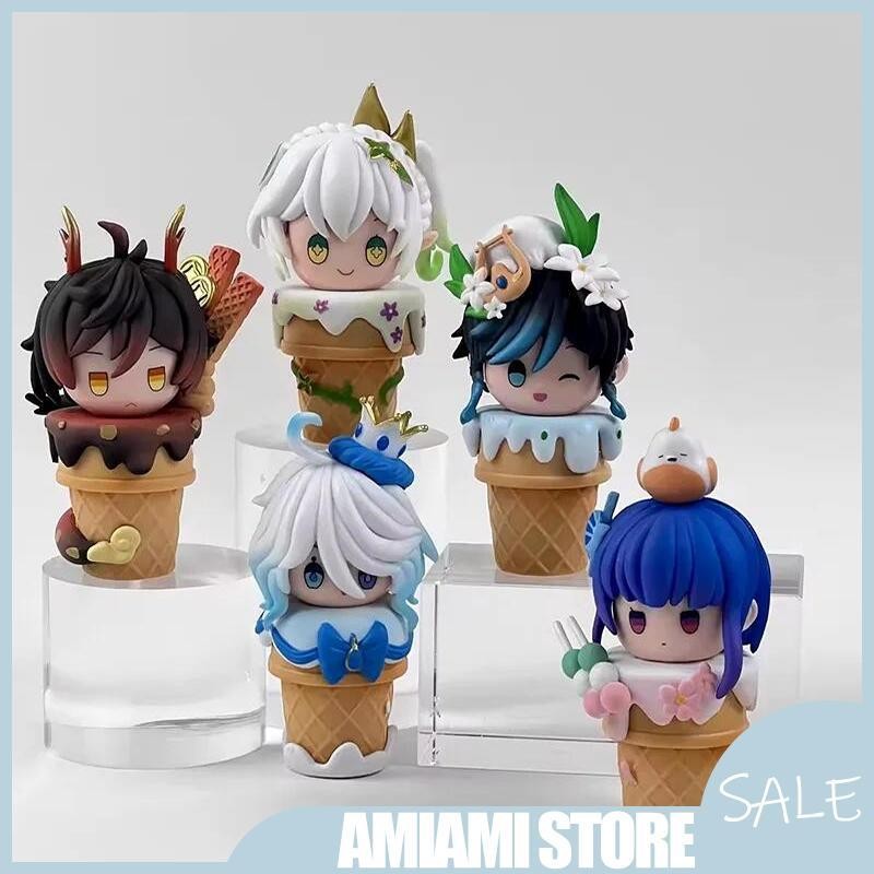 Jual Game Genshin Impact Action Figures Ice-cream Cute Raiden Shogun ...