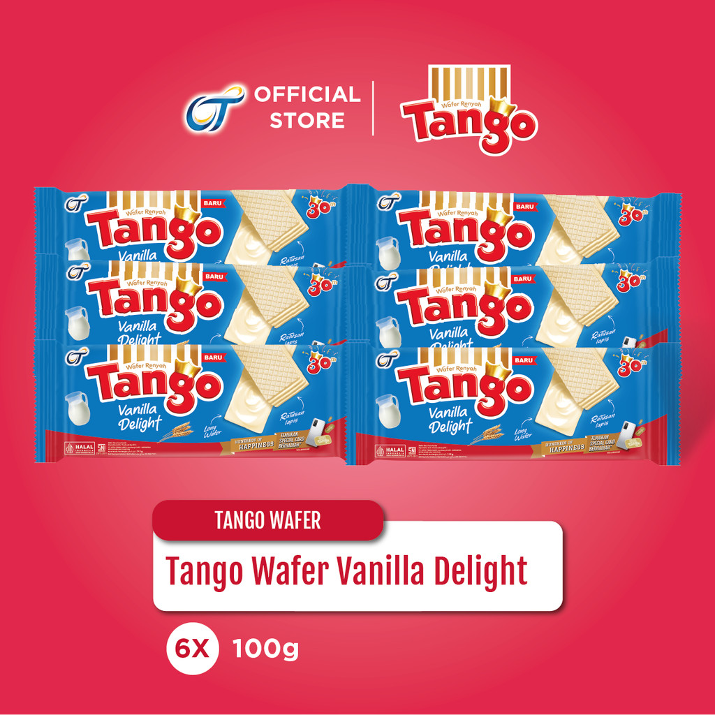 Jual Tango Wafer Vanilla Delight 100 gr - [Isi 6 pcs] | Shopee Indonesia