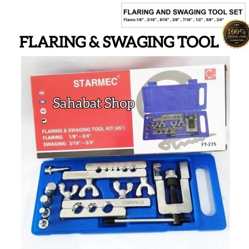 Jual FLARING & SWAGING TOOL SET FT-275 / ALAT PEMEKAR PIPA AC UKURAN 1/8" - 3/4" | Shopee Indonesia