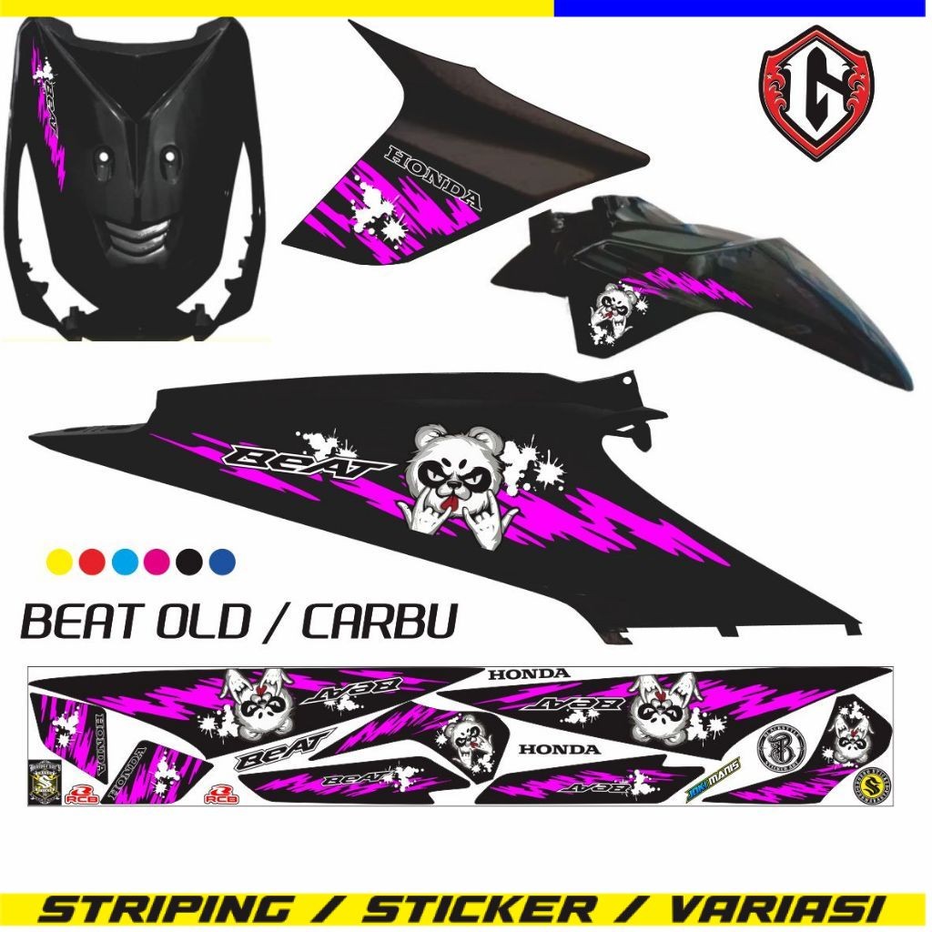 Jual STRIPING STICKER MOTOR HONDA/BEAT OLD TAHUN 2007/2010 CORAK-CORAK ...