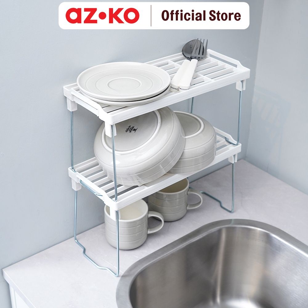 Jual AZKO Stora Rak Dapur Stackable - Putih Organizer Penyimpanan ...