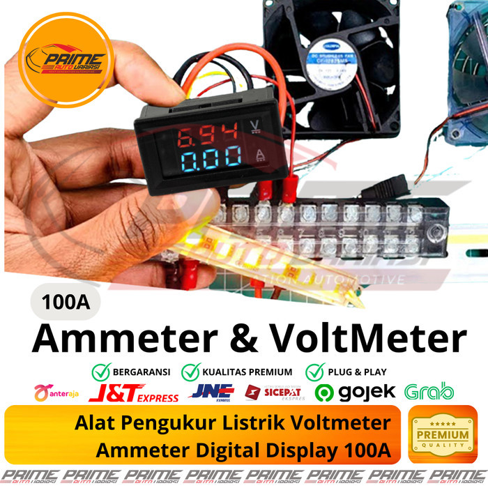 Jual Alat Pengukur Listrik Voltmeter Ammeter Digital Display 100A - JKN Good Quality | Shopee ...
