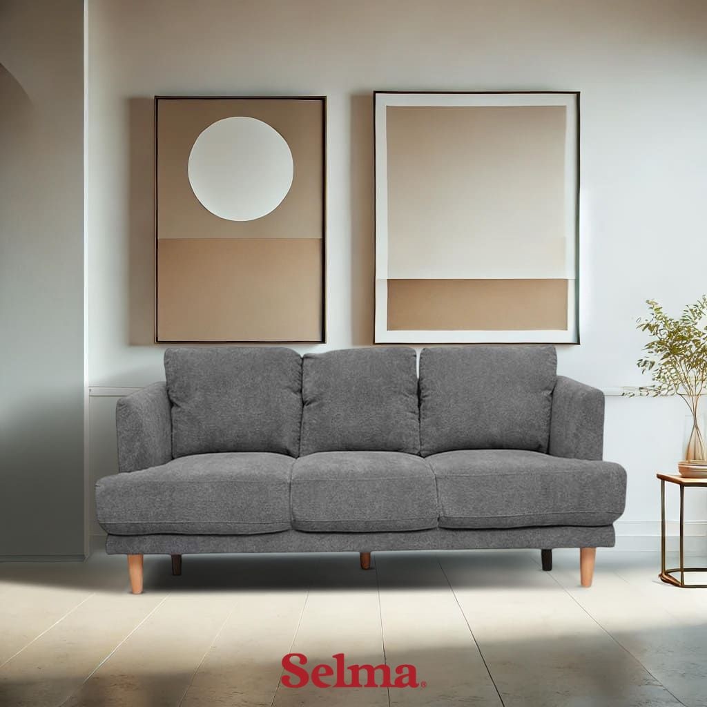 Jual Selma Zuko Sofa Fabric 3 Seater - Abu-Abu Tempat Duduk Empuk Sofa ...