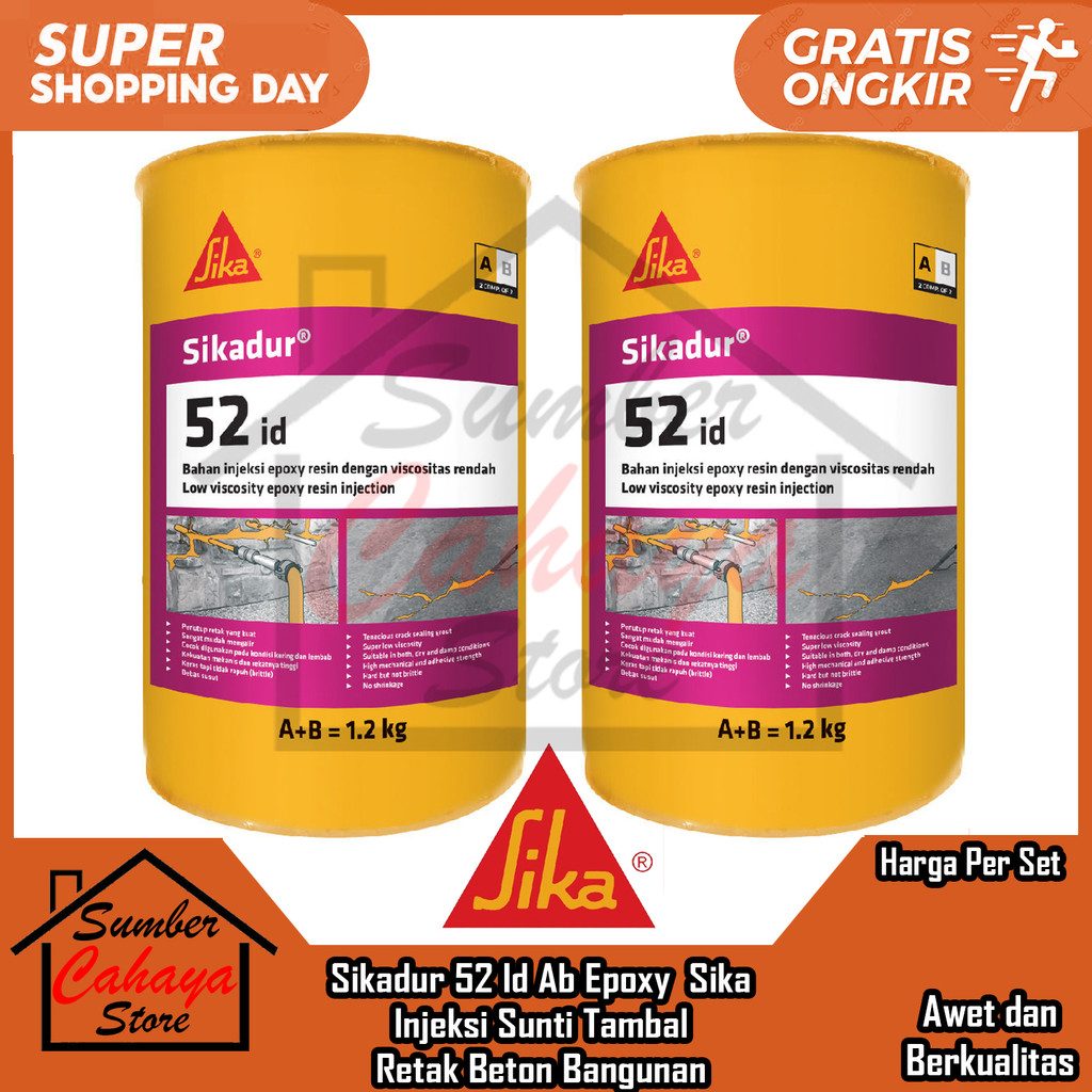 Jual Sikadur 52 Id Ab Epoxy Injeksi Suntik Tambal Retak Beton 1,2kg ...