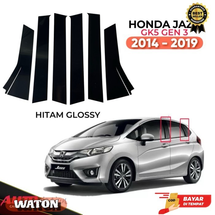 Jual (AUD) Garnish Sticker Trim Pilar Pintu Mobil Honda Jazz GK5 2014 ...