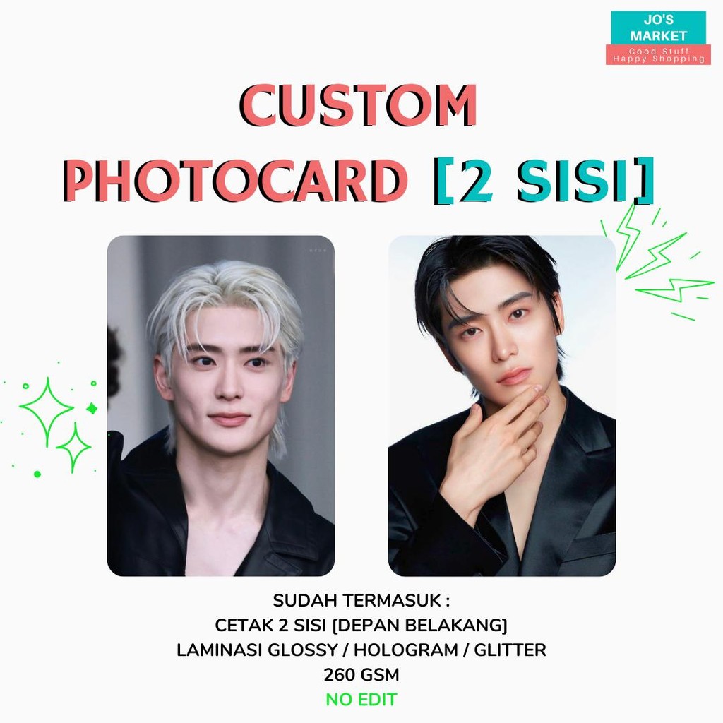 Jual [2 SISI] Custom PC Photocard 2 Sisi Laminasi Glossy Kertas Tebal ...