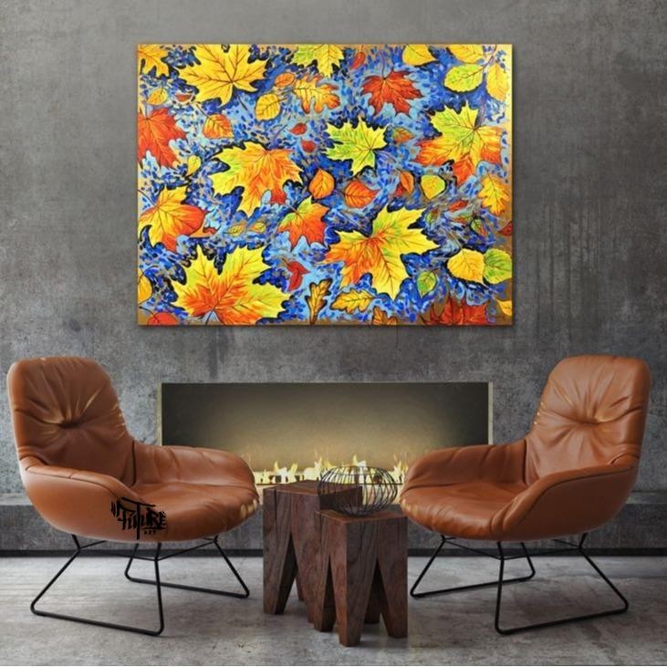 Jual Lukisan Tema Daun Aesthetic Hiasan Dinding Ruang Tamu - Ukuran ...