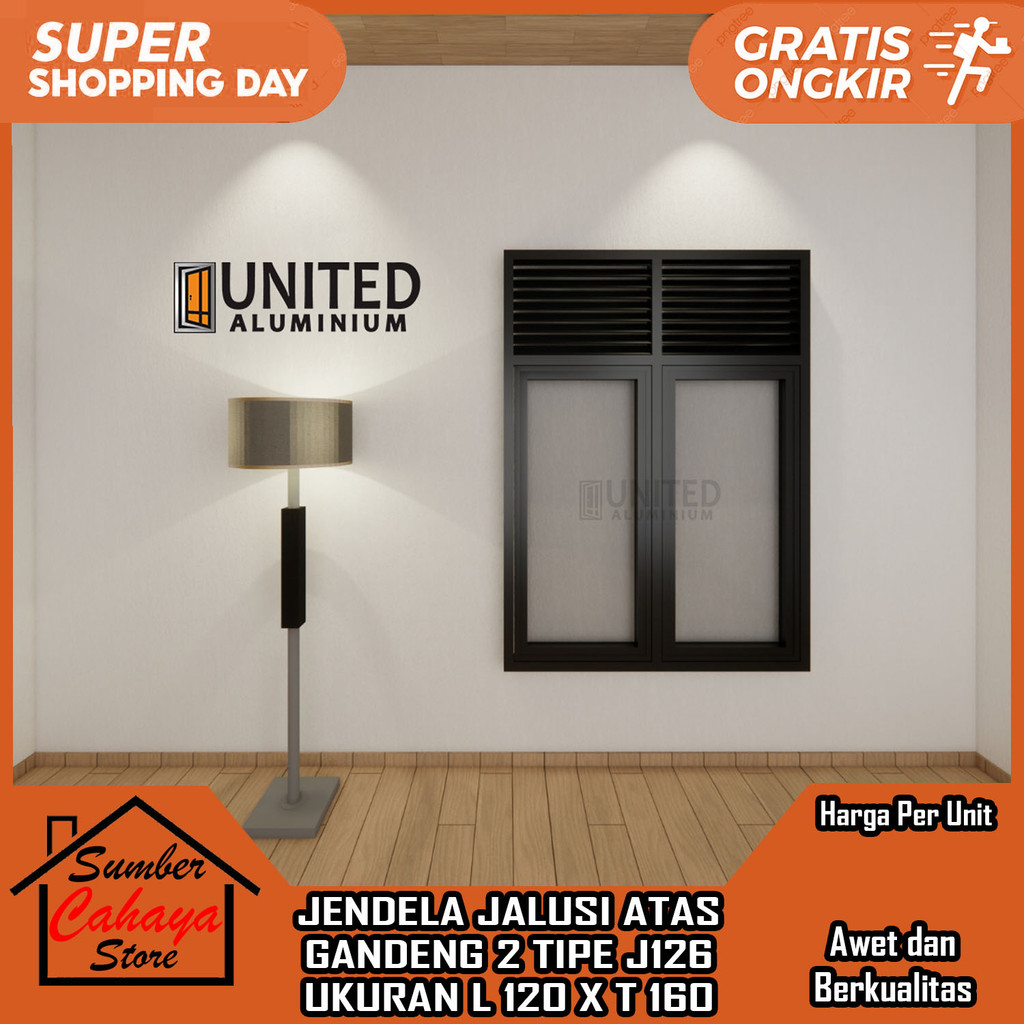 Jual [Instant] United Aluminium Co Id Jendela Jalusi Atas Gandeng 2 ...