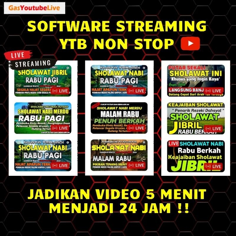 Jual Software Streaming Youtube Non Stop 24 Jam | Shopee Indonesia