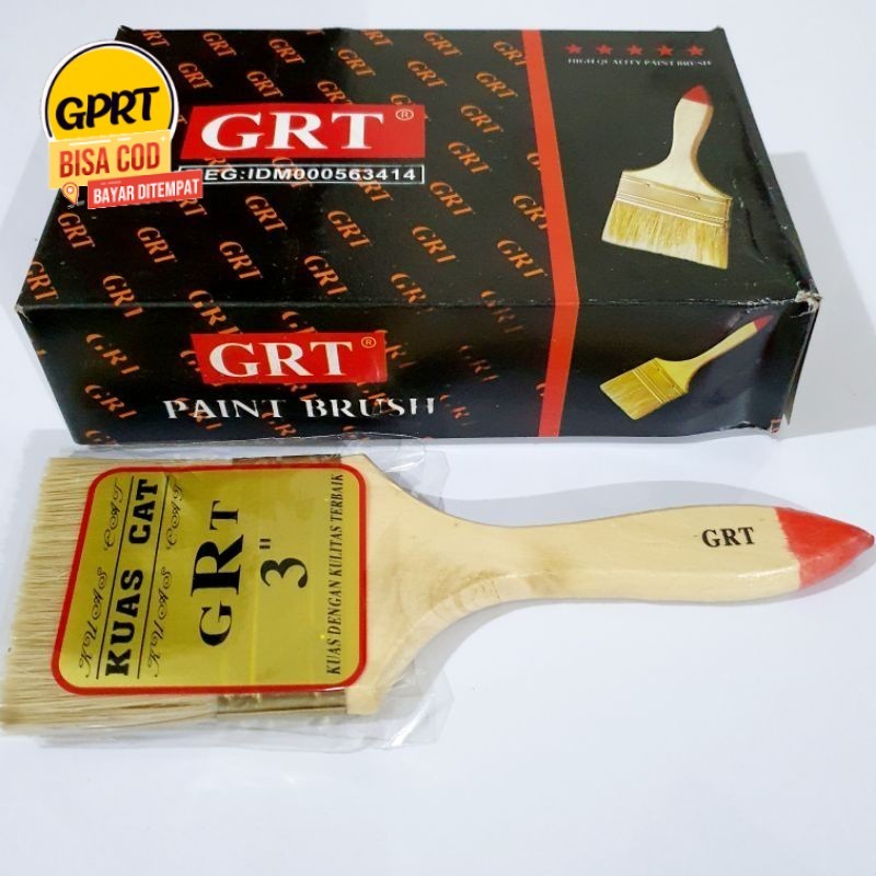 Jual GPRT Kuas Cat Kayu Besi Tembok GRT 3" 3 Inch Termurah 3 Inci 3 ...