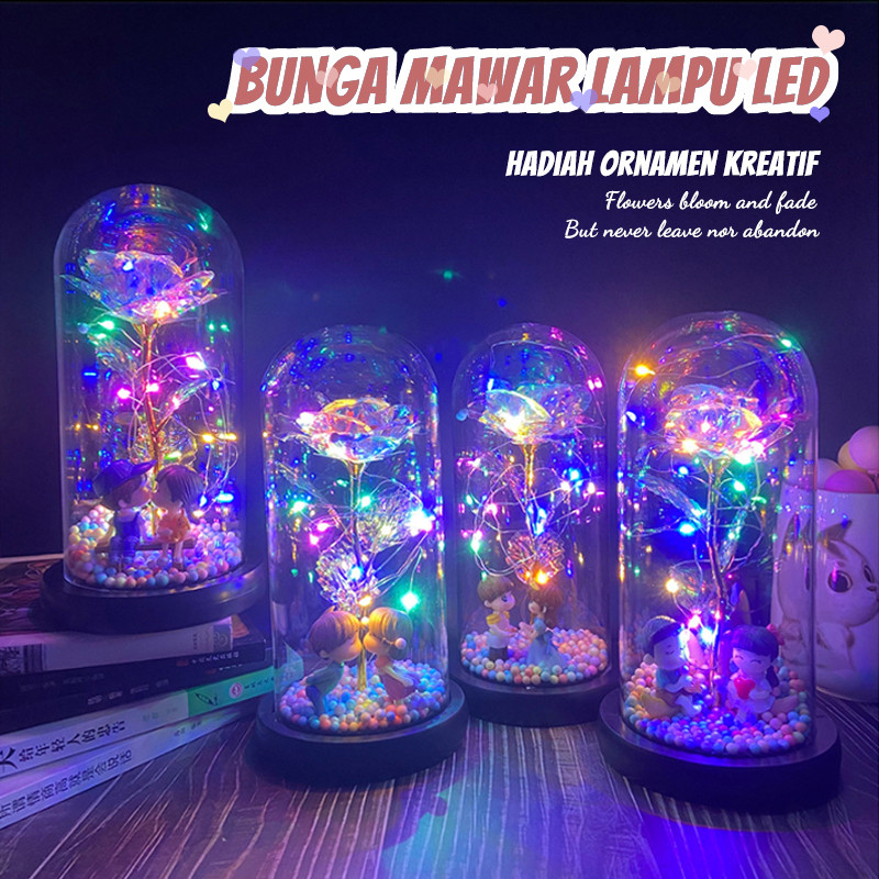 Jual Lampu LED Bunga Mawar Dekorasi/Pajangan Kado Hiasan Ruangan Kamar ...