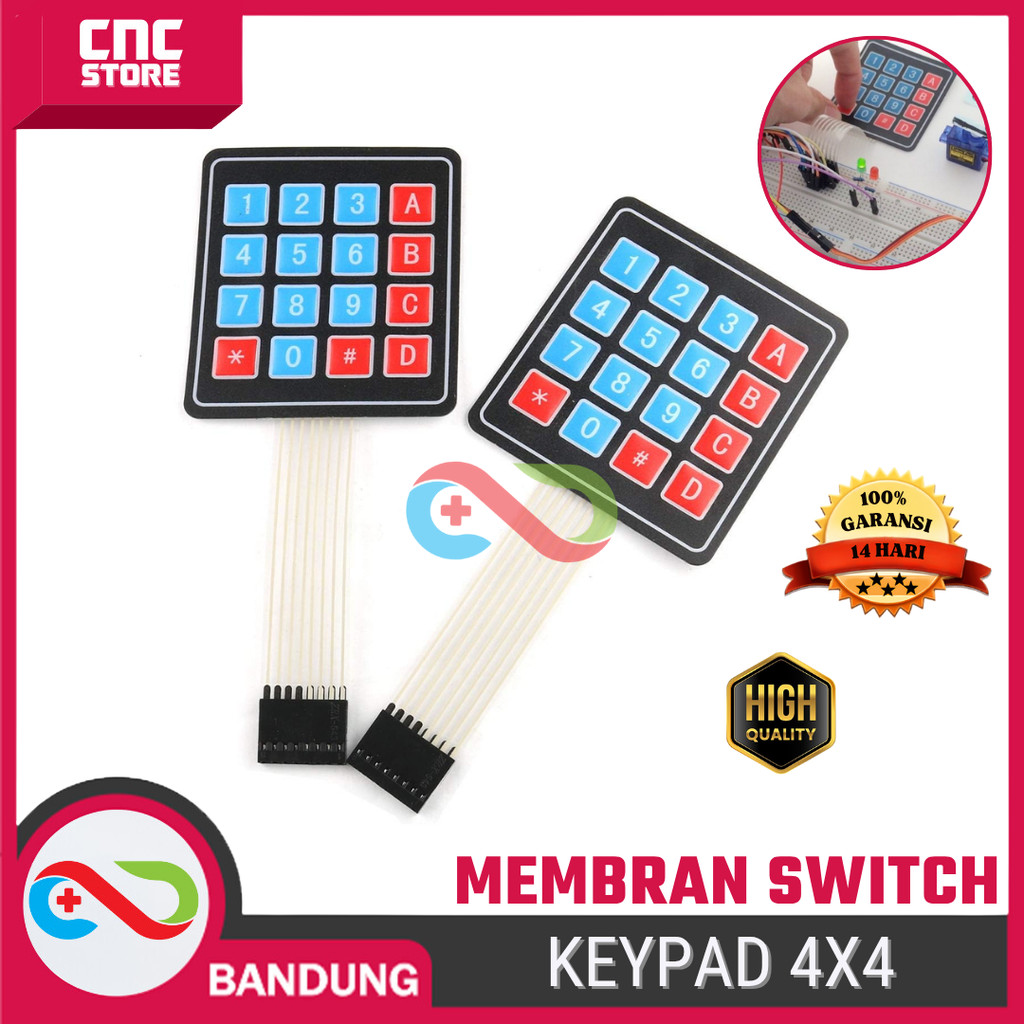 Jual 4x4 Matrix Array 16 Key Membrane Switch Keypad – Keypad 16 Tombol untuk Proyek Elektronik ...