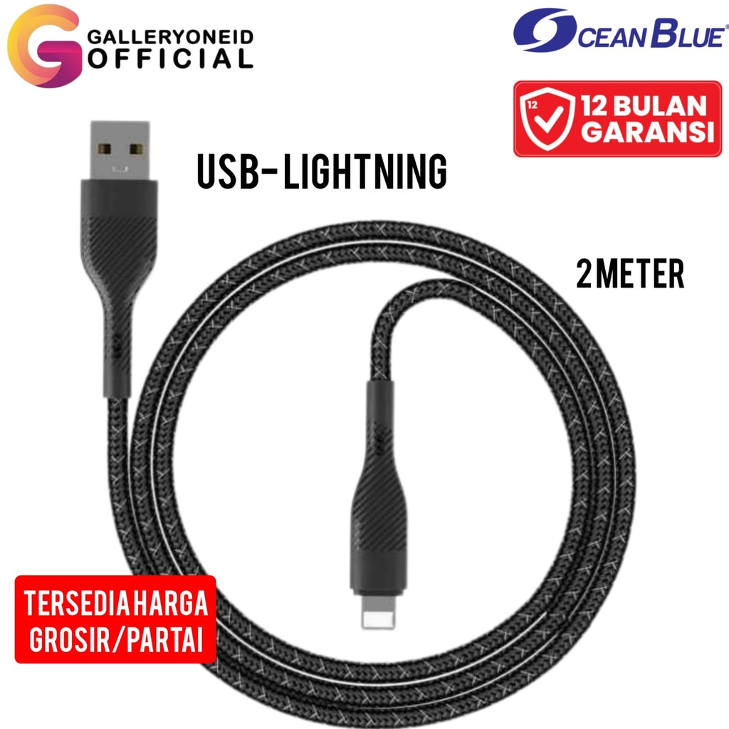 Jual Kabel Data USB To Lightning iPhone Oceanblue 2.4A Fast Charging 2 ...