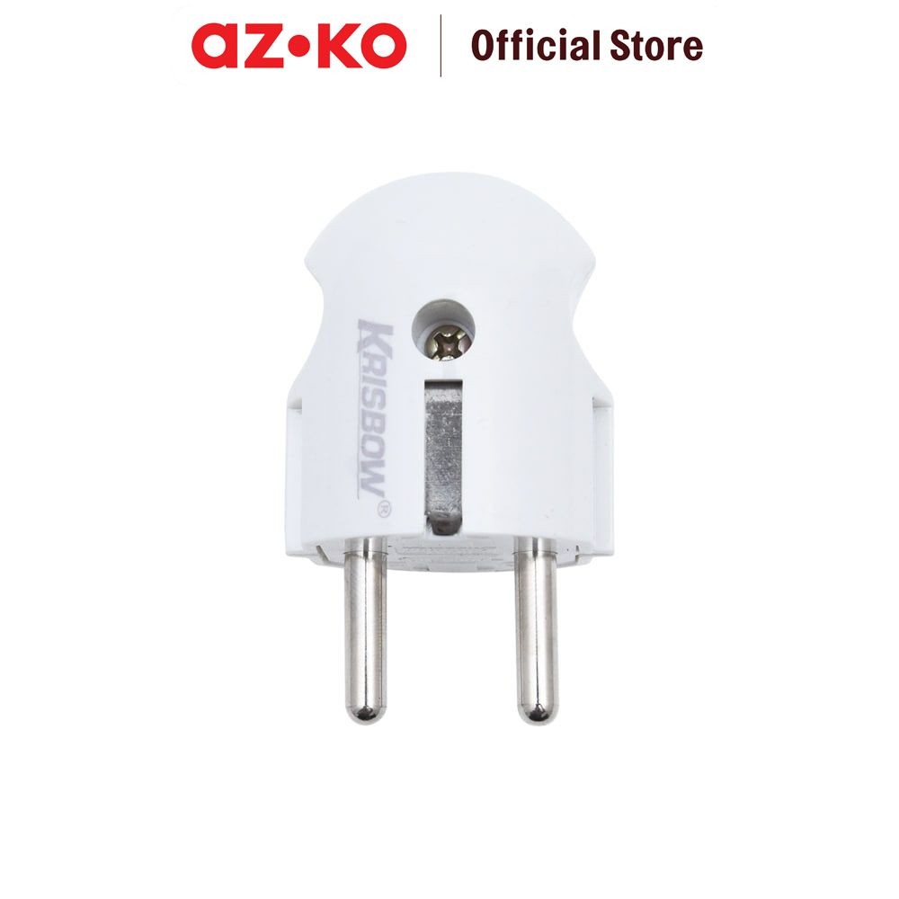 Jual AZKO Krisbow Kepala Steker 2 Pin 10a - Putih Kepala Colokan ...