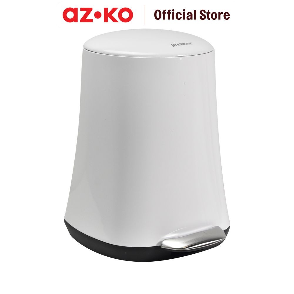 Jual AZKO Krisbow 5 ltr Stylist Tempat Sampah Plastik Pedal - Putih Tong Sampah Wadah Pembuangan ...