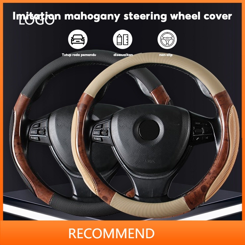 Jual CASH ON DELIVERY cover stir sarung setir mobil motif kayu kulit ...