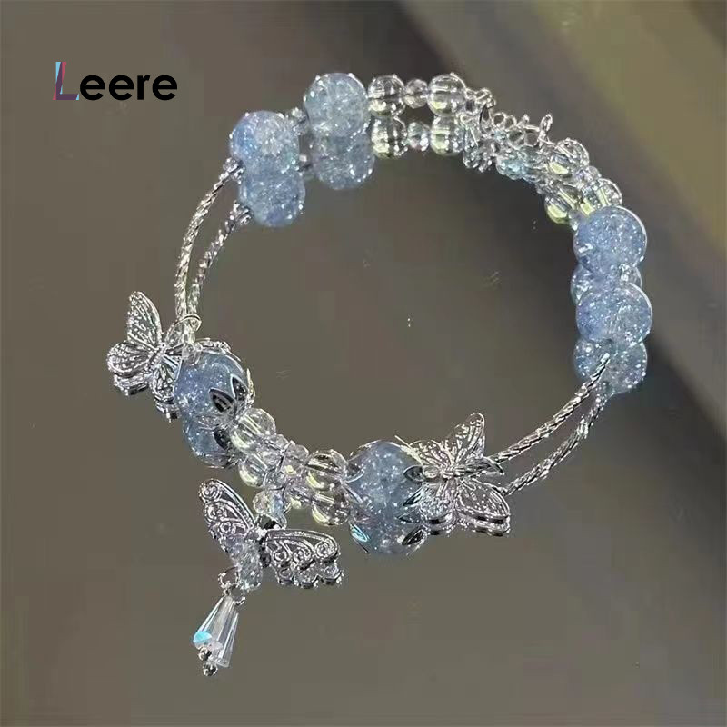 Jual LEERE - Gelang Kupu-kupu kristal manik-manik biru Wanita ...
