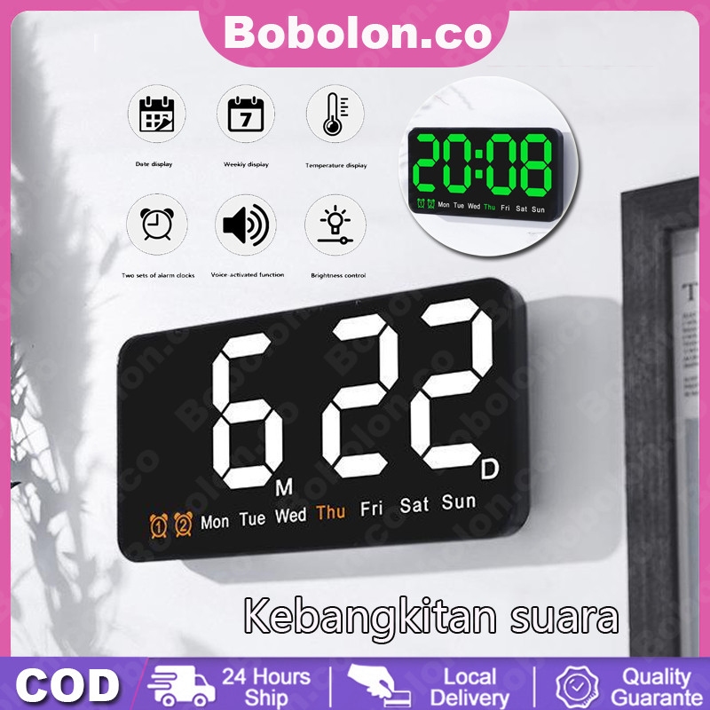 Jual Bobolon Jam Meja Dinding Digital LED Dengan Layar Besar Dan Fitur ...