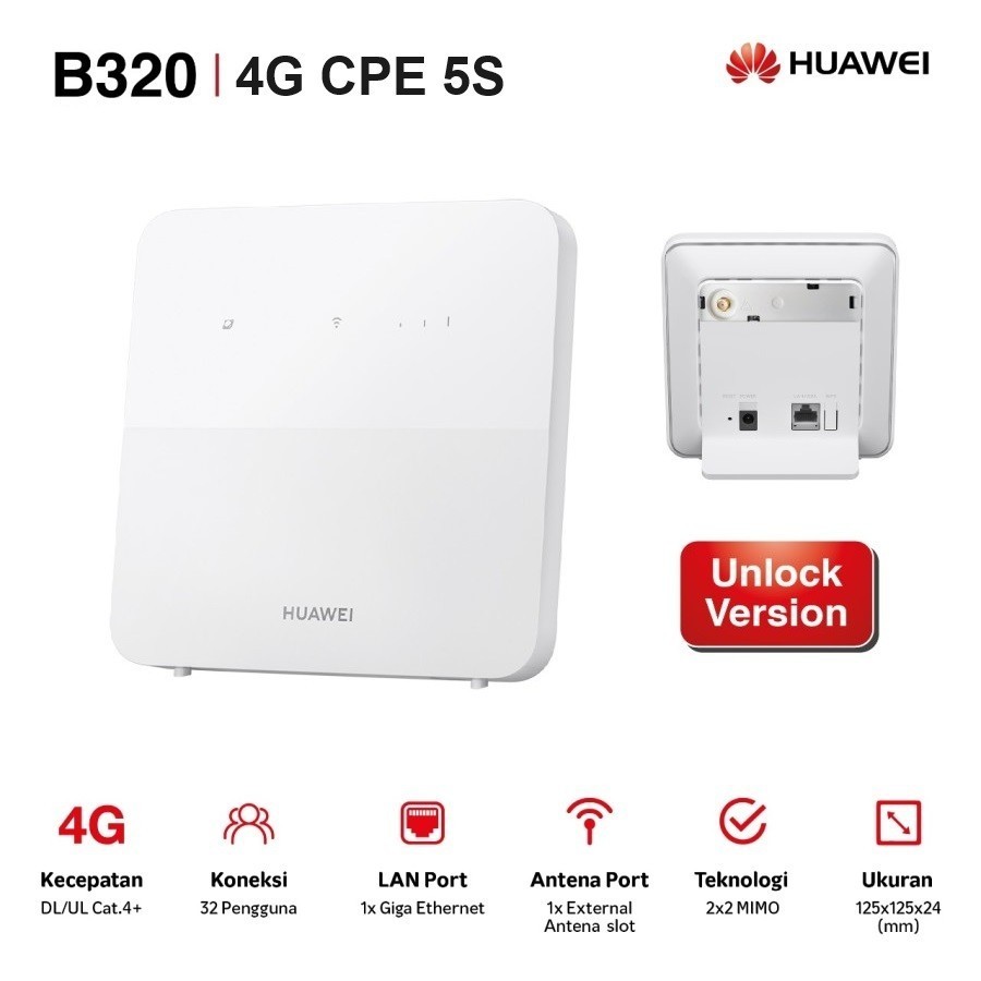 Jual ROUTER 4G HUAWEI B320 4G CPE 5S UNLOCK SIM ALL OPERATOR - Garansi ...