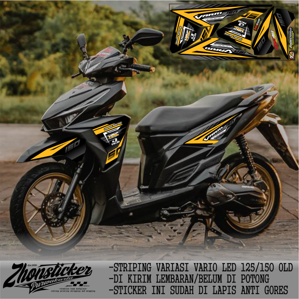 Jual Striping Variasi | Honda Vario Led 125-150 Old | Sticker Motif Racing || Simple Lis Grafis ...