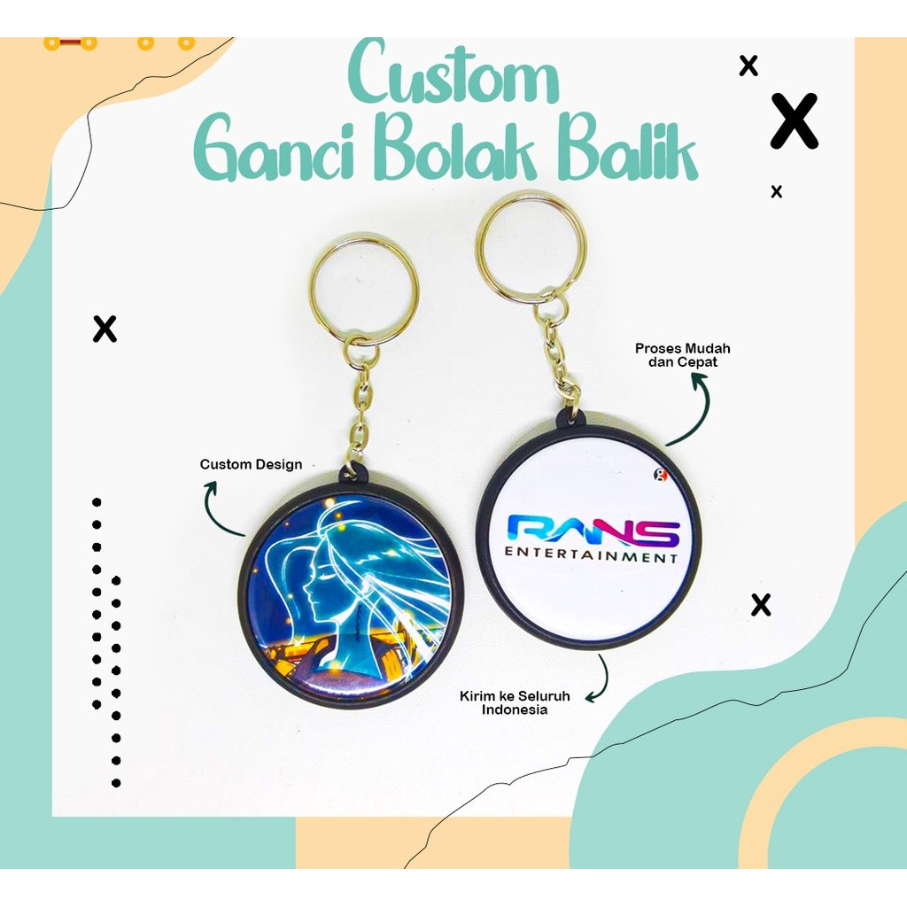Jual CUSTOM GANCI 2 SISI / CETAK GANTUNGAN KUNCI 2SISI / CETAK GANCI BOLAK BALIK / PIN GANCI ...