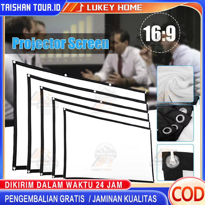 Jual (120 inch )Layar Proyektor Putih | White Screen | Poly Syntetic ...