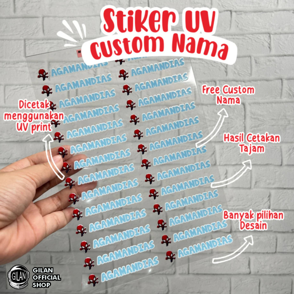 Jual Sticker Label Nama UV DTF Isi 30Pcs Stiker Custom untuk barang ...
