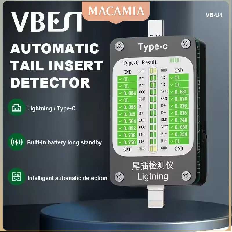 Jual Penguji Port Otomatis USB Type C Lightning Tail Insert Detector - VB-U4 | Shopee Indonesia