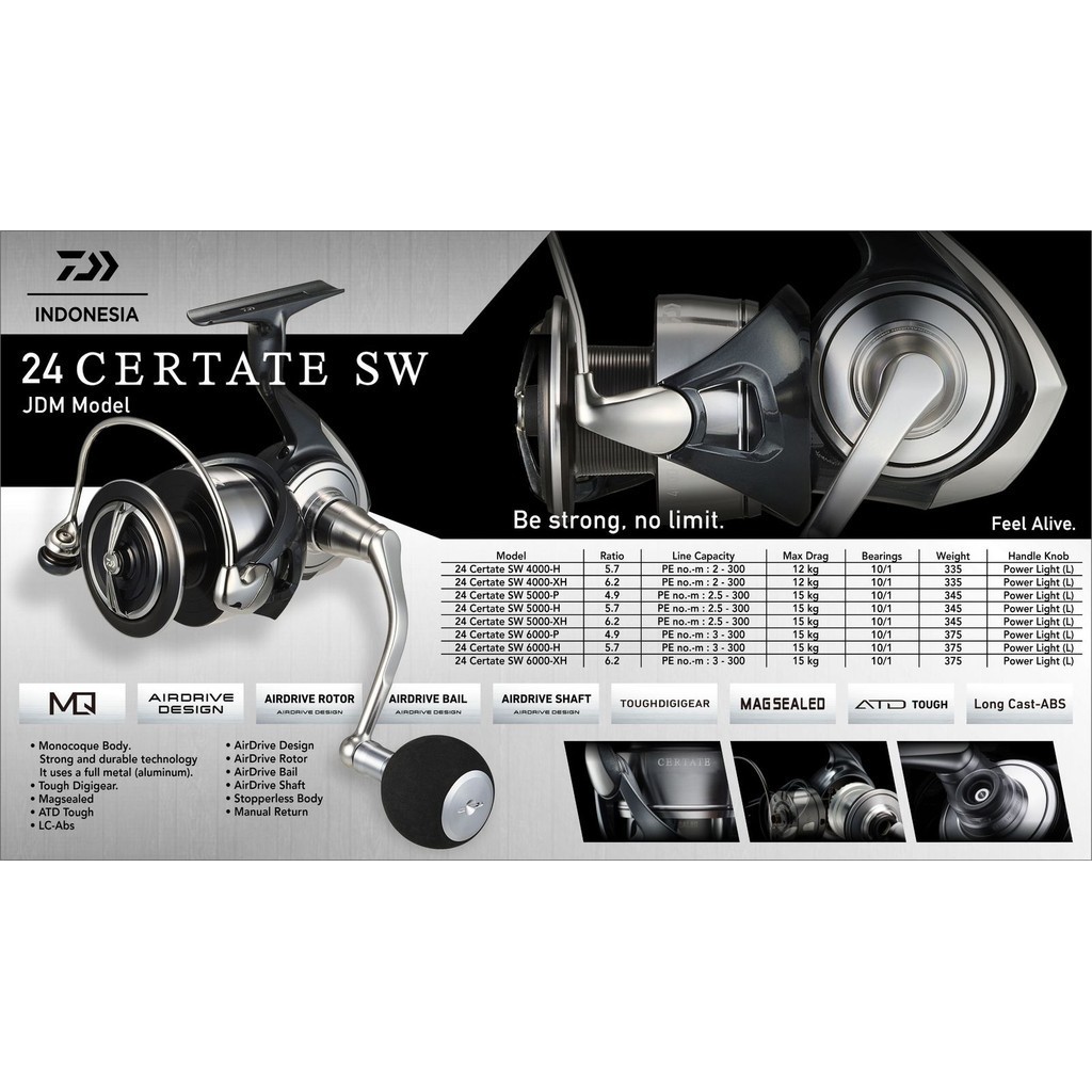 Jual REEL DAIWA CERTATE JDM 24 SW 6000 FREE TOPI DAIWA MT02 | Shopee Indonesia